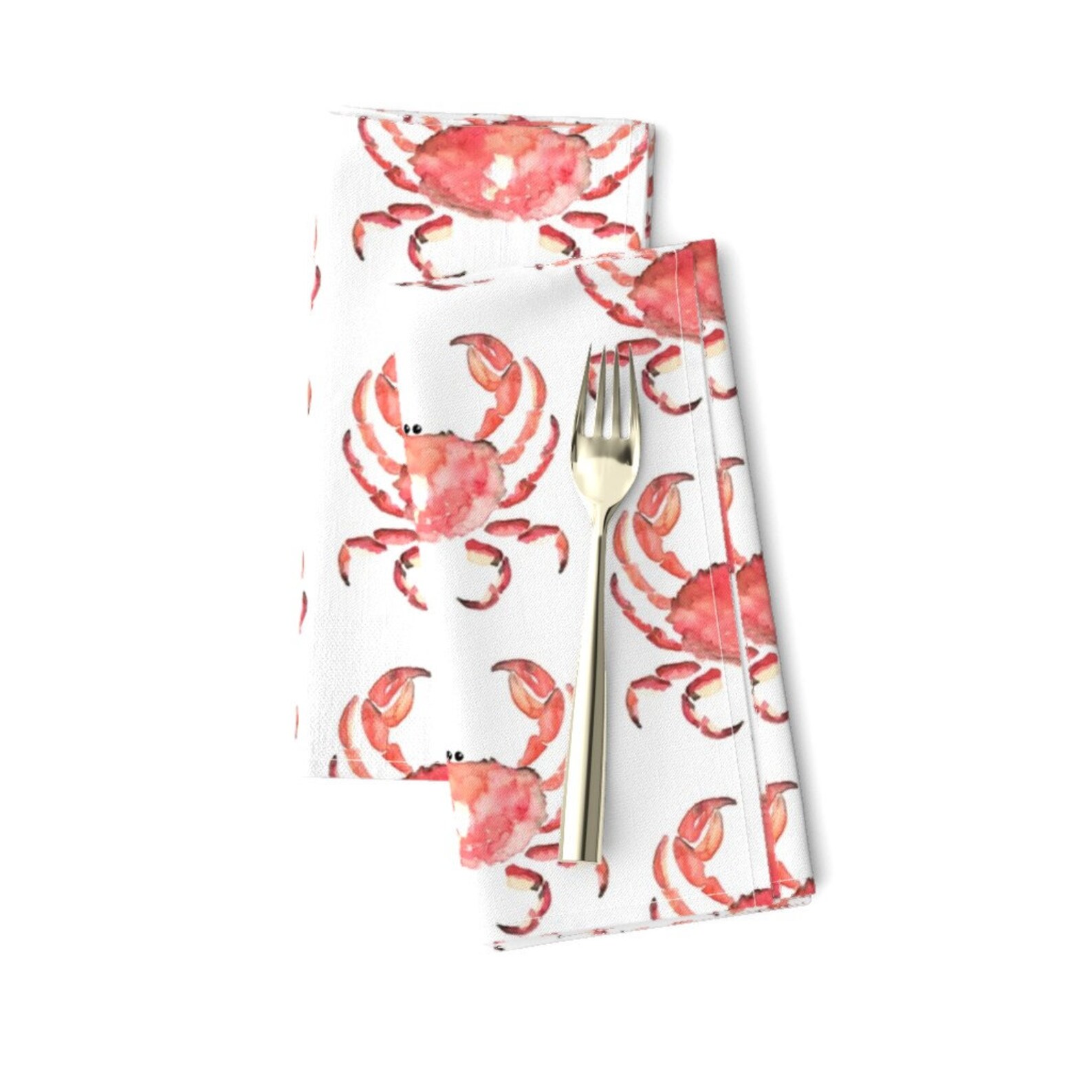 Red Crab Dinner Napkins set of 2 Nautical Crab Watercolor - Etsy