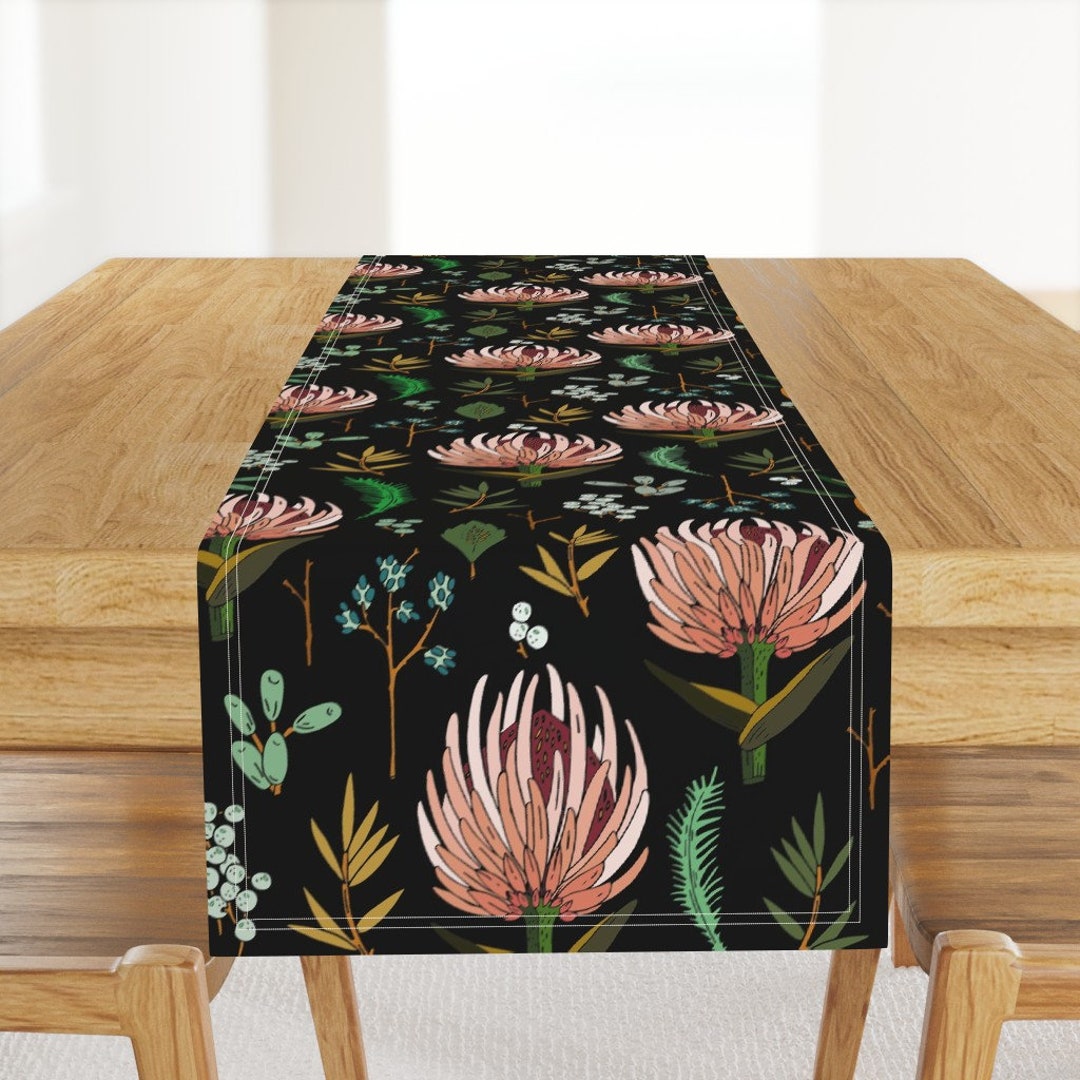 Floral Table Runner - Floral_study_dark Large by Holli_zollinger ...