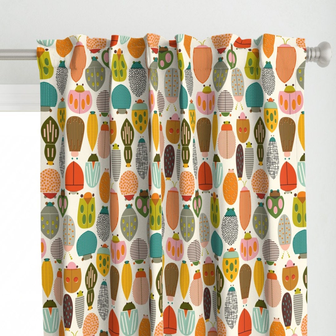 Midcentury Modern Curtain Panel - Beetley Bop by Katerhees - Vintage ...