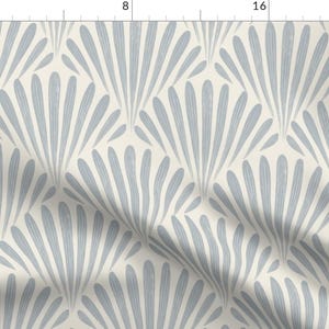 Seashell Fans Curtain Panel - Scallop Fans Coastal Nautical French Blue ...
