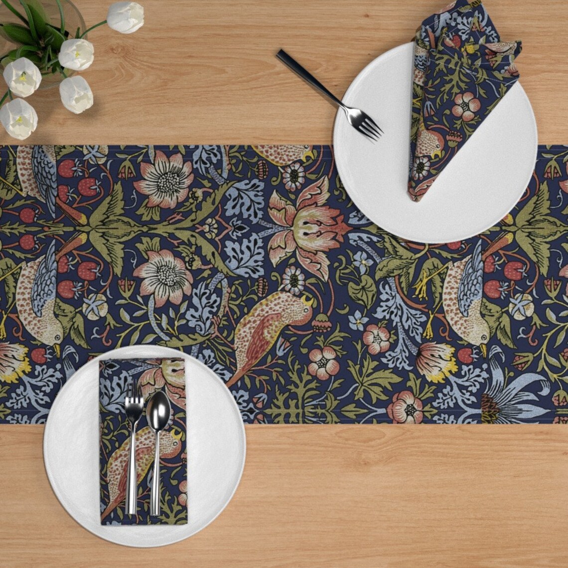 Victorian Table Runner Strawberry Thief Large by | Etsy