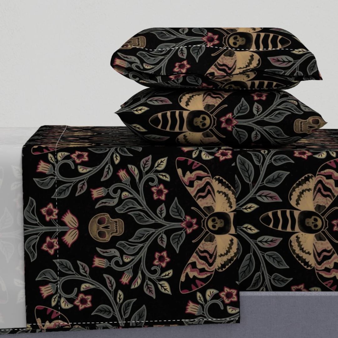 Death Head Moth Sheets - Death Head Damask by Lu_repeating - Gothic ...
