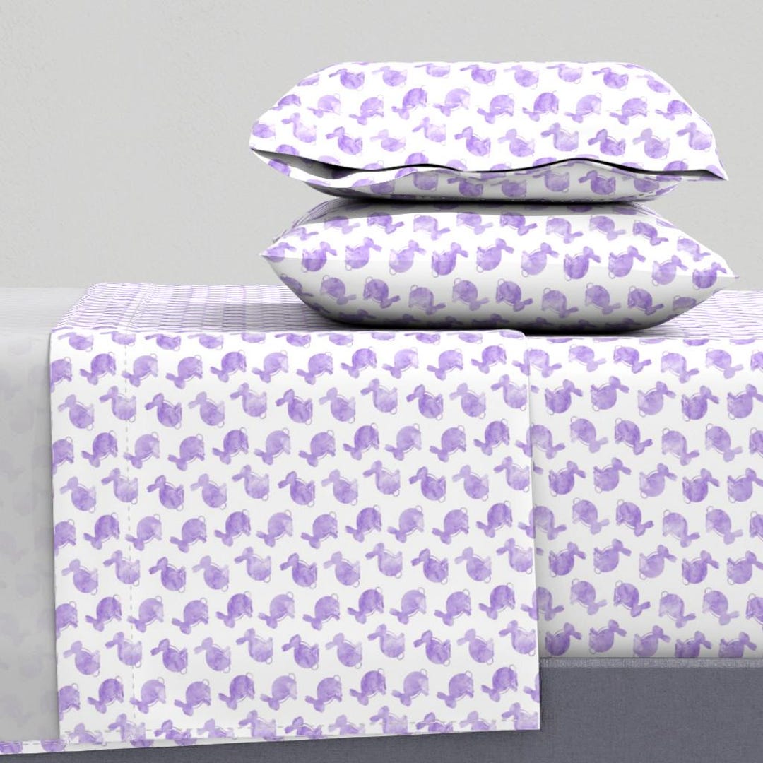 Rabbit Sheets - Purple Watercolor Bunny by Littlearrowdesign - Spring ...