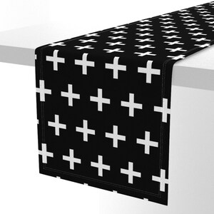 Swiss Cross Table Runner - Cross - Black and White by Andrea_lauren ...