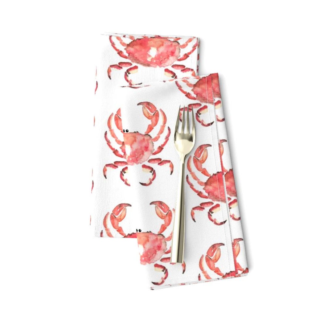 Red Crab Dinner Napkins (set of 2) - Nautical Crab Watercolor by ...