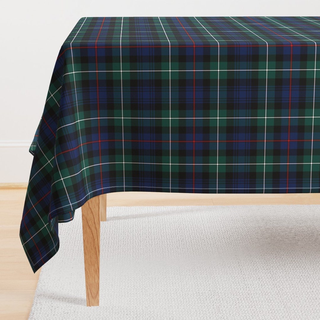 Blue Tartan Plaid Tablecloth Mackenzie Tartan by Weavingmajor Green ...