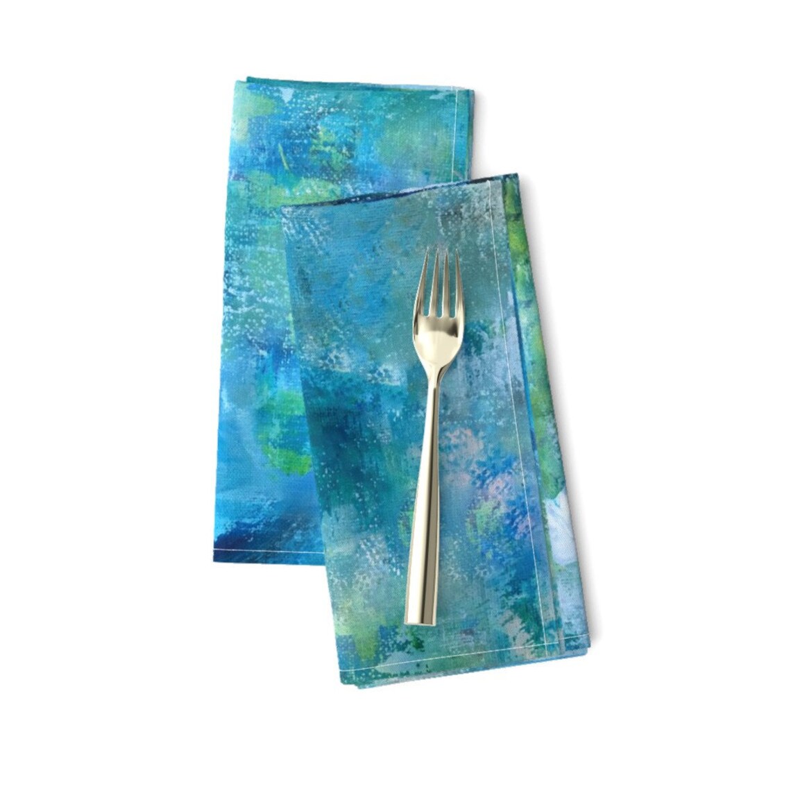 Ocean Blue Dinner Napkins set of 2 Blue Abstract by - Etsy