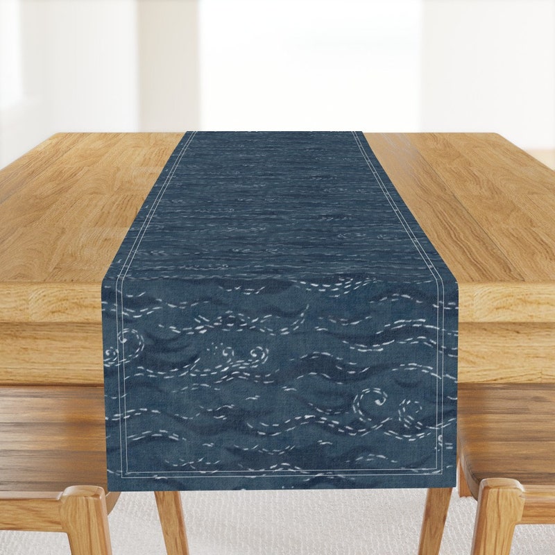 Blue Table Runner - Etsy