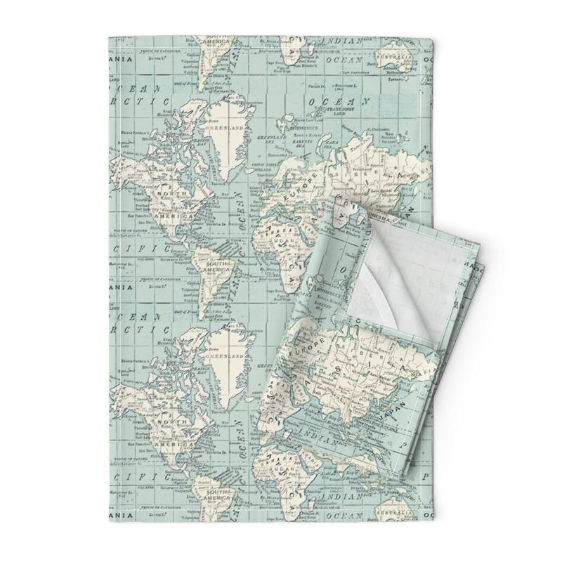 Map Tea Towel - Etsy