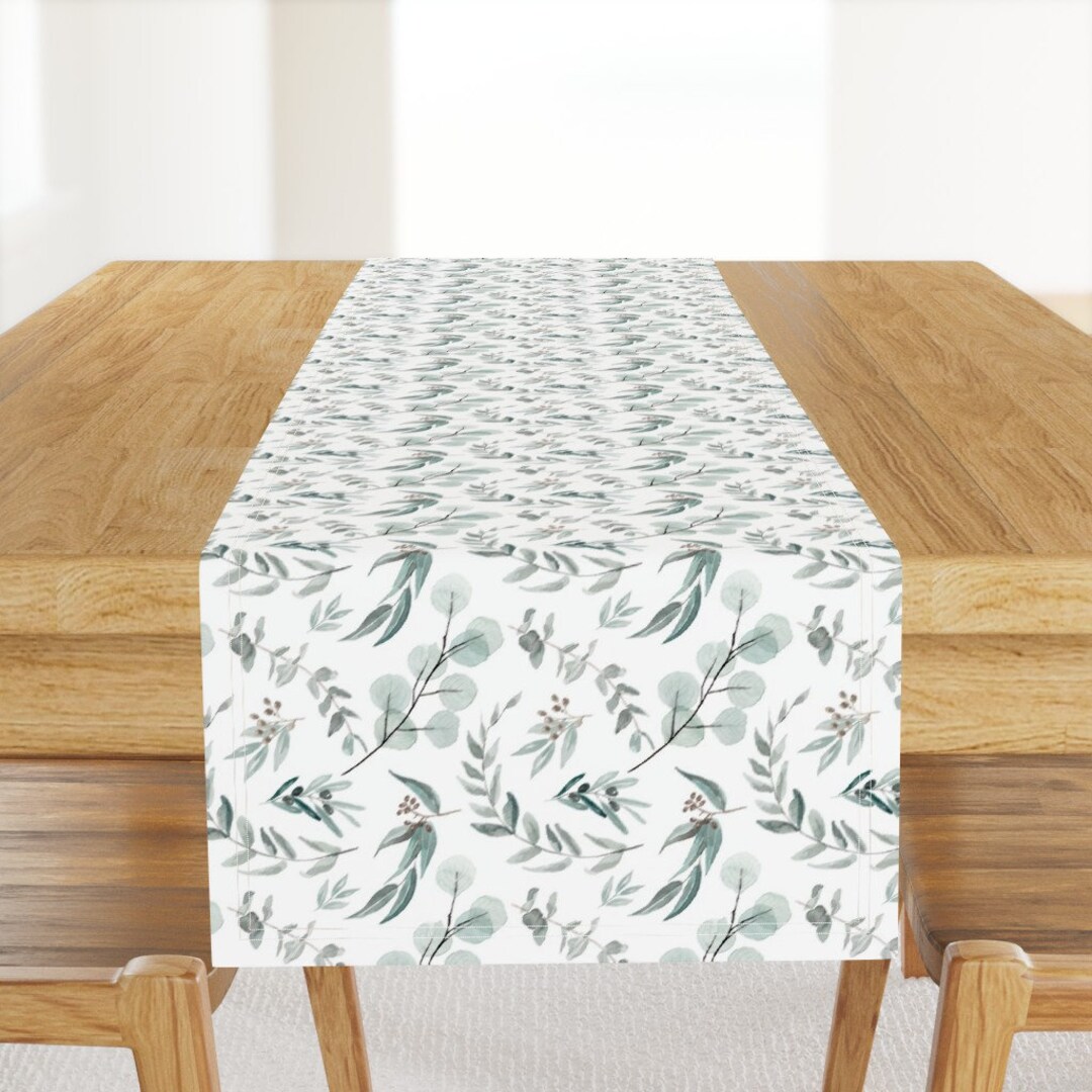 Australian Botanical Table Runner Eucalyptus Leaves by - Etsy