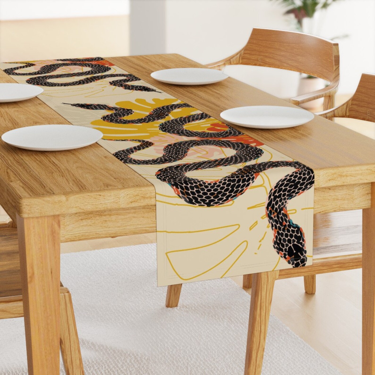 Tropical Snakes Table Runner Smooth Viper by Freethebold Large Scale ...