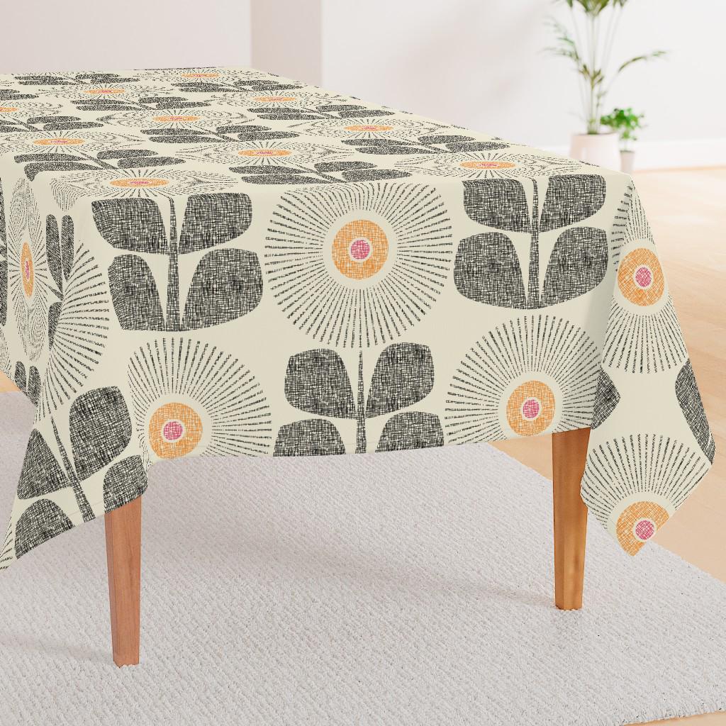 Mid Century Modern Tablecloth - Sunflowers by Maeparadise - Retro ...