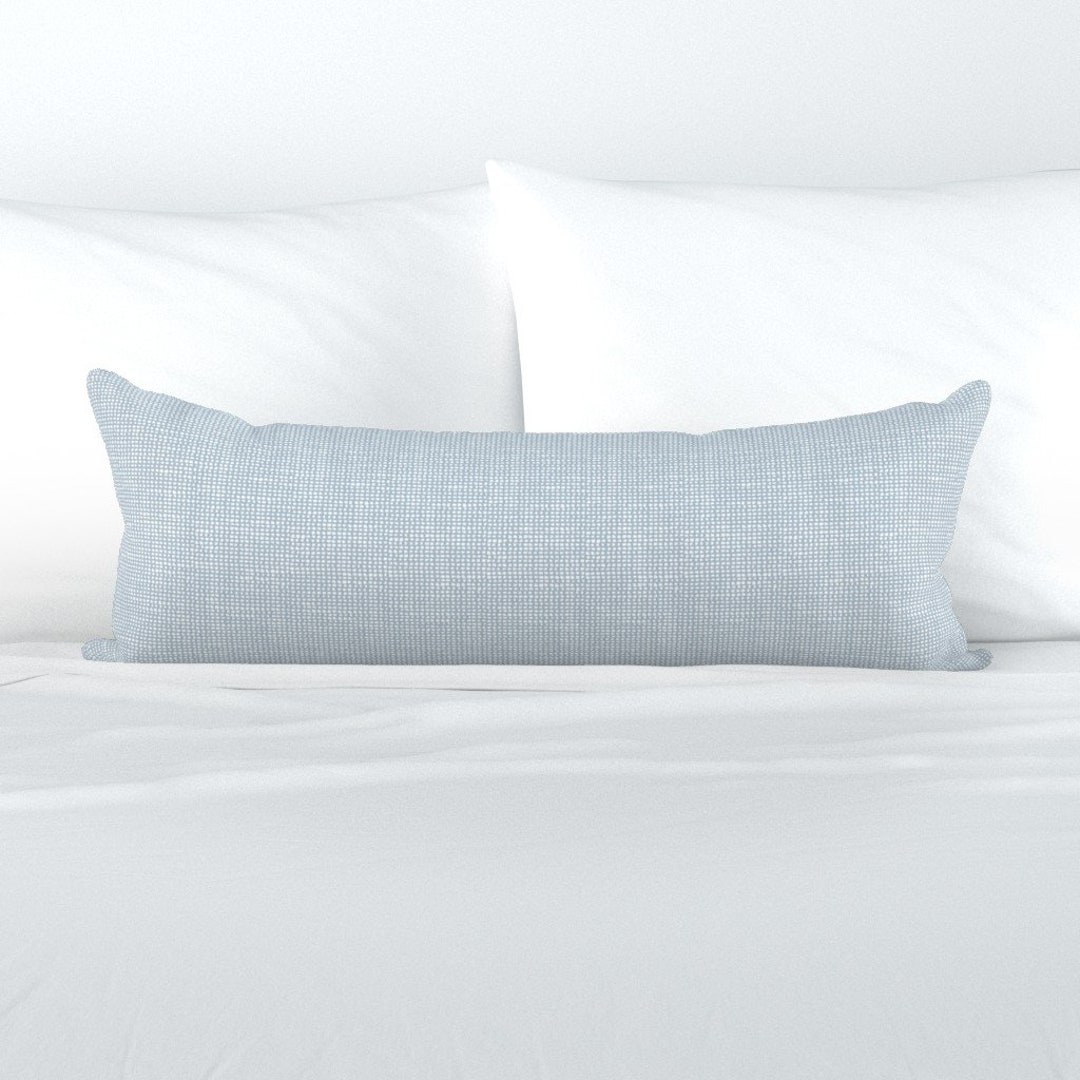 Pastel Blue XL Lumbar Pillow - Tiny Check Light Blue Distressed Look ...