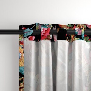Parrot Curtain Panel - Edwardian Parrot Bright Black by ...