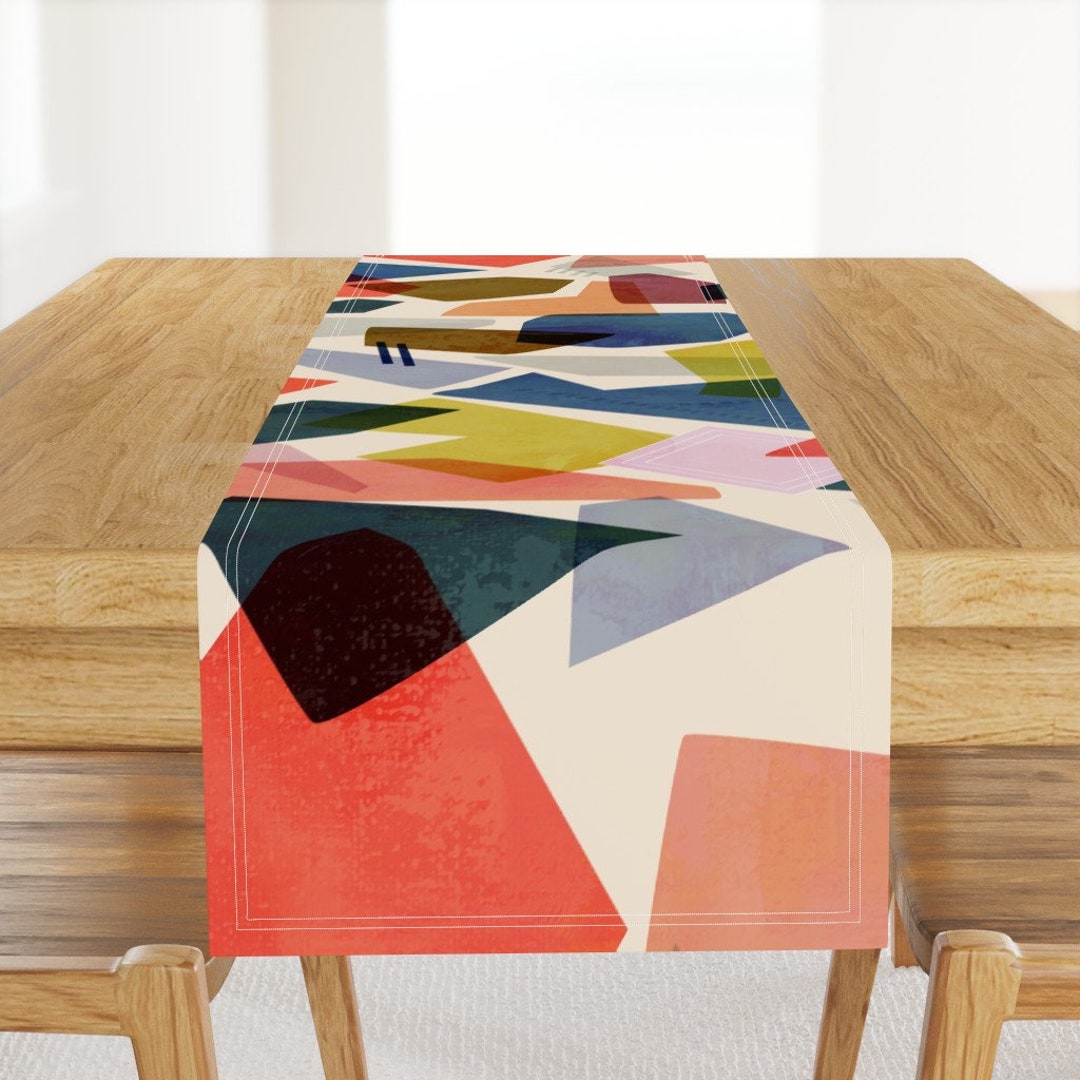 Modern Geometric Table Runner Color Block by Jenflorentine Abstract ...