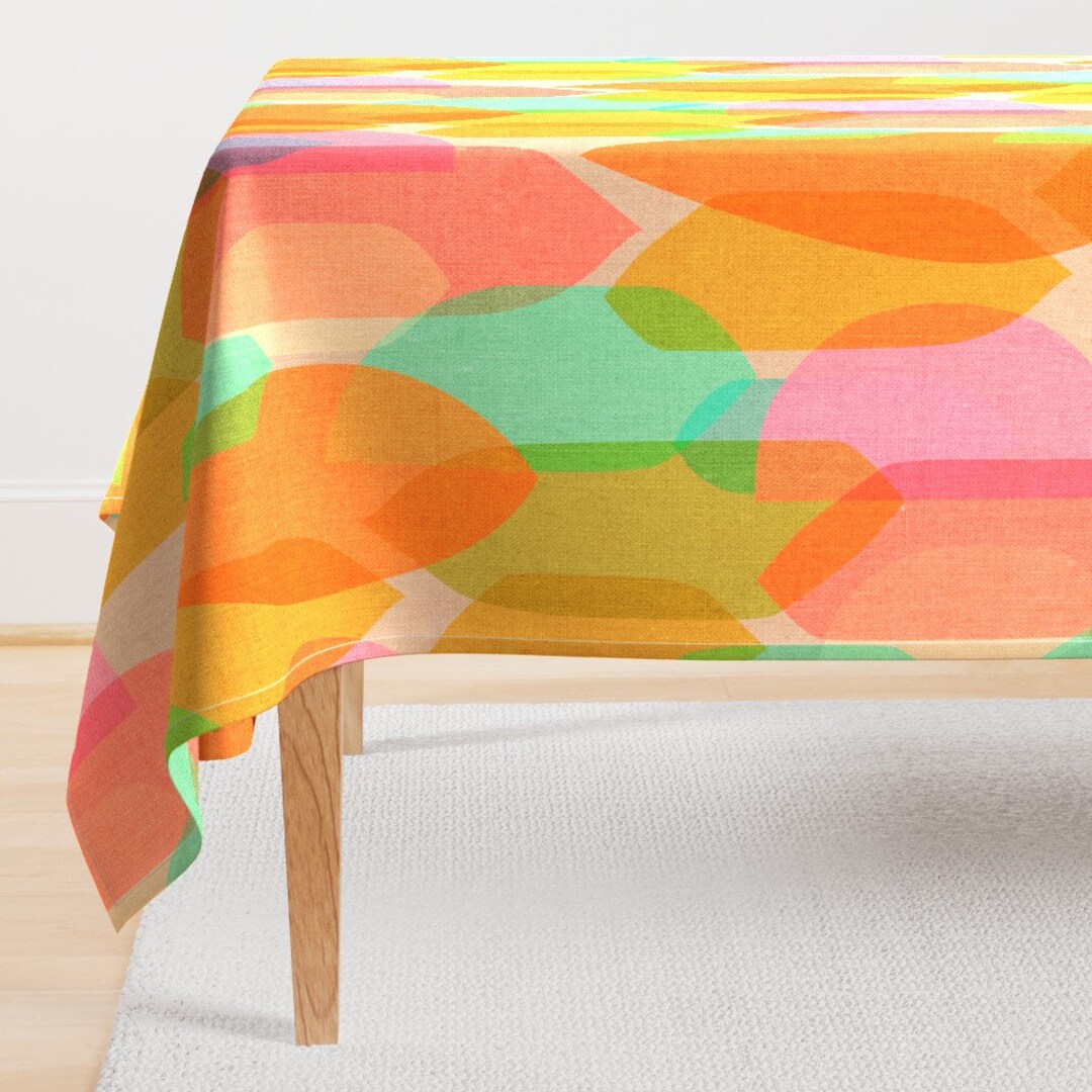 Abstract Color Block Tablecloth Colour Blocks Neon by Ceciliamok ...