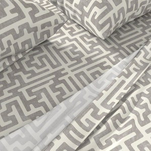 Neutral Earth Tone Sheets Mud Cloth Maze by Littlearrowdecor Monochrome ...