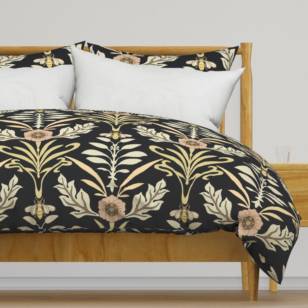 Art Nouveau Bedding Honey Bee and Flower by Fernlesliestudio Art Deco ...