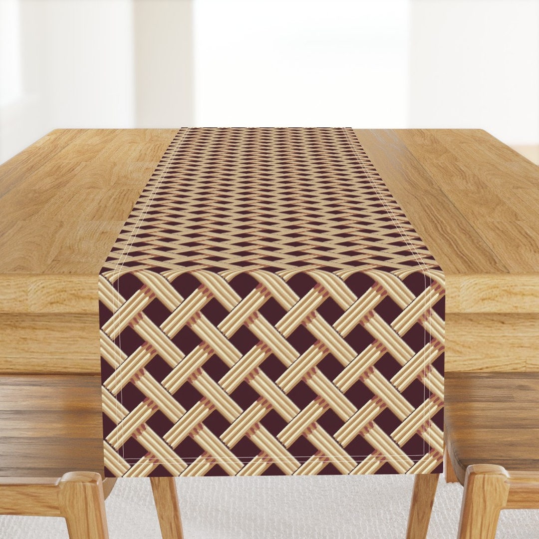 Weave Table Runner Rattan Trellis in Camel by Incognitoshop - Etsy