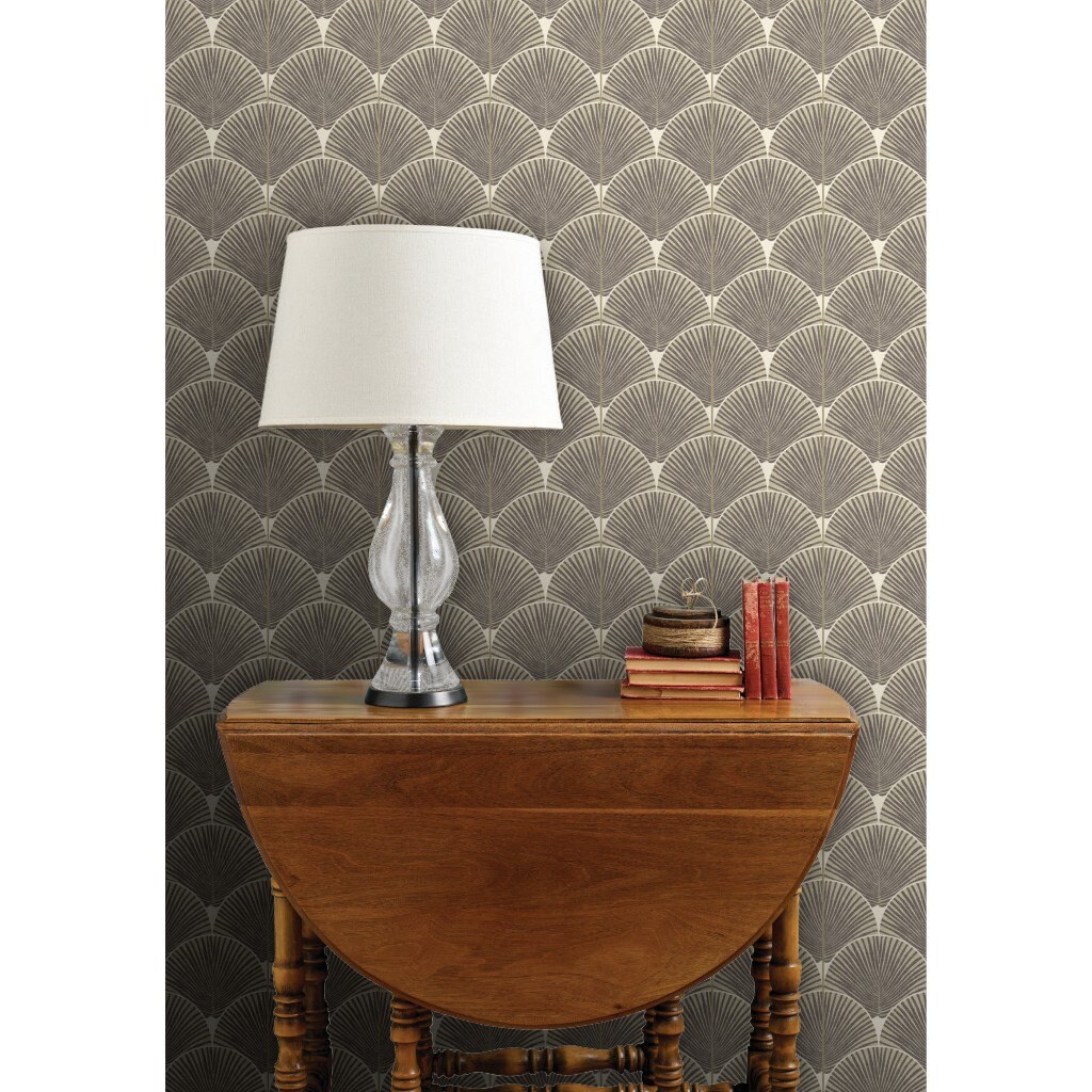 Warm Neutral Palm Non-pasted Wallpaper Art Deco Modern Minimal ...