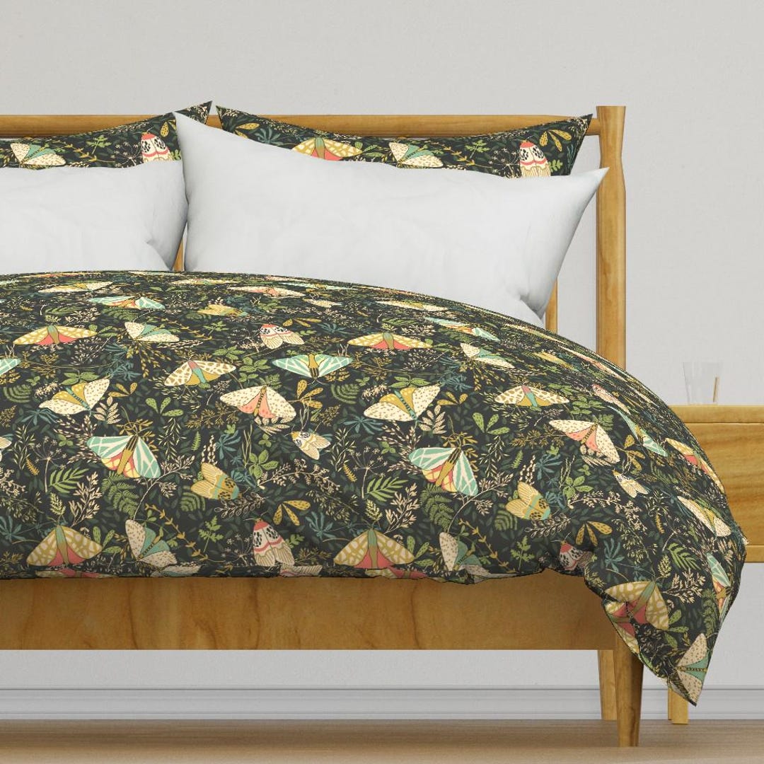 Moths Butterflies Bedding - Microscopic Worlds by Garabateo - Green ...