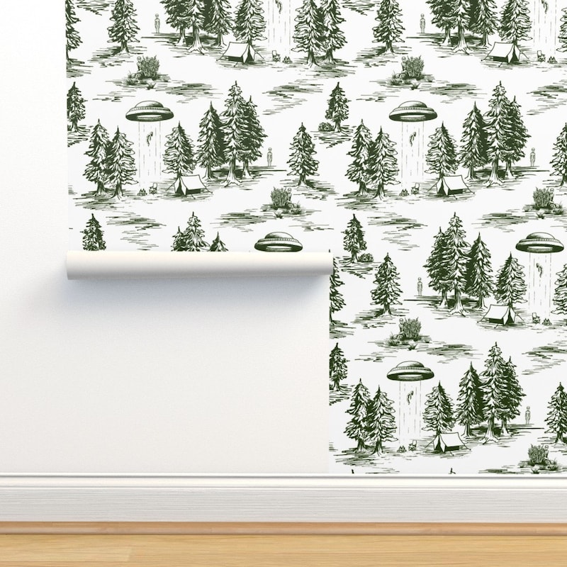 Alien Wallpaper Green - Etsy