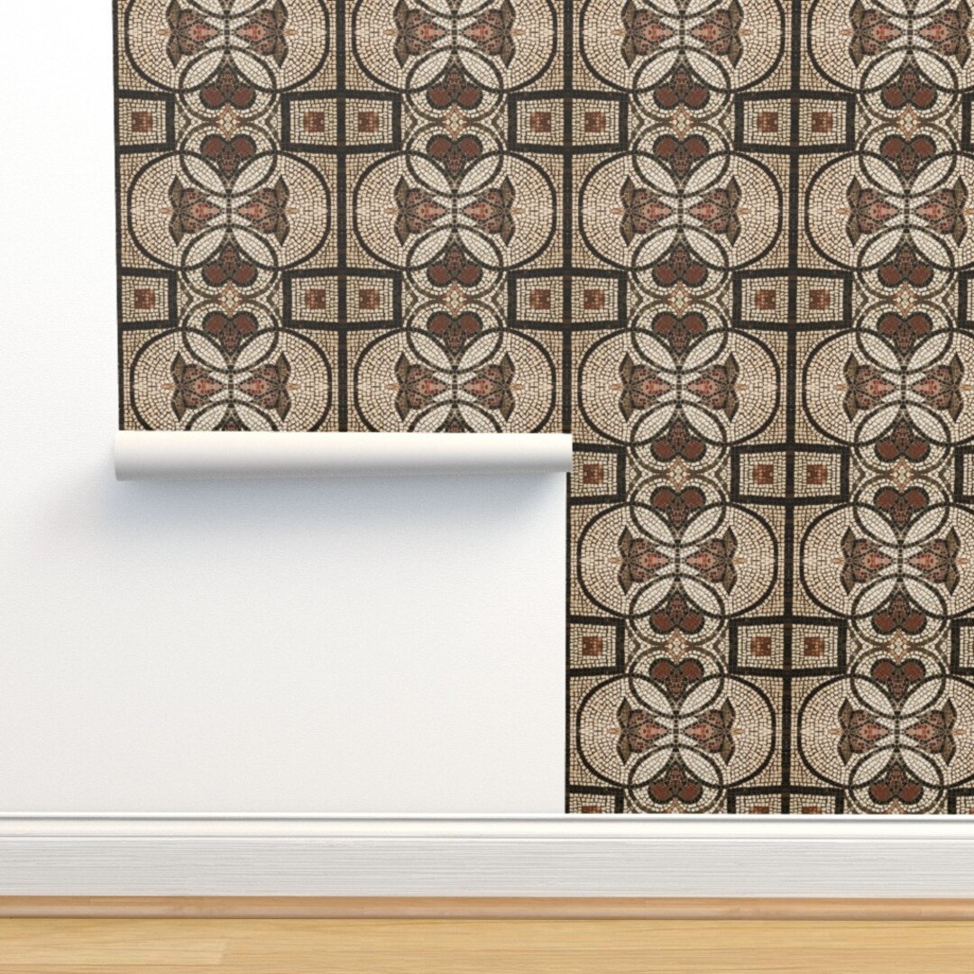 Bistro Tiles Commercial Grade Wallpaper Ancient Mosaic by - Etsy UK