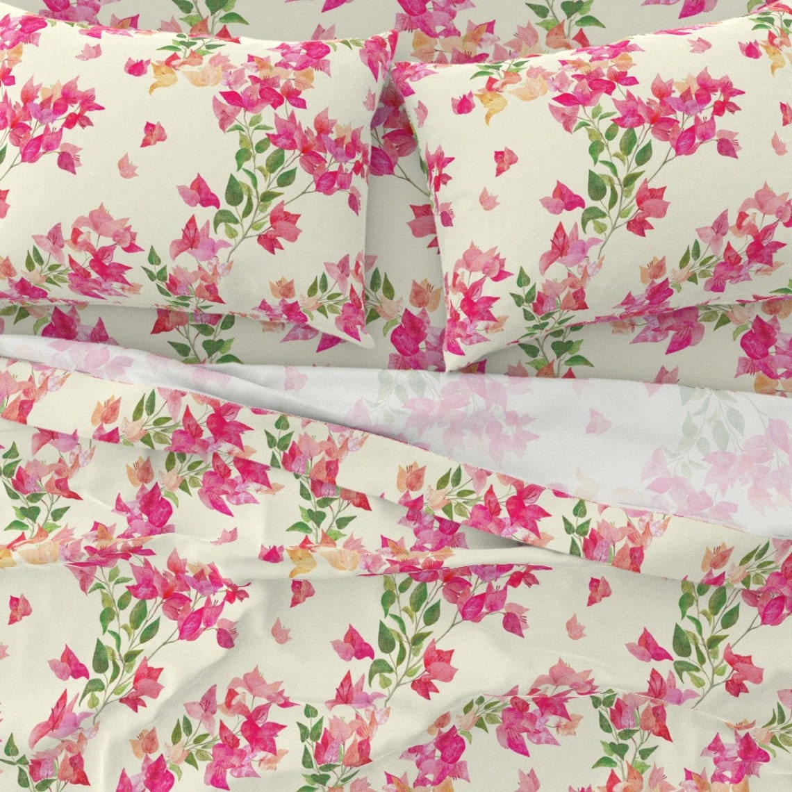 Pink Floral Sheets Bougainvillea Vines by Katevasilchenko | Etsy