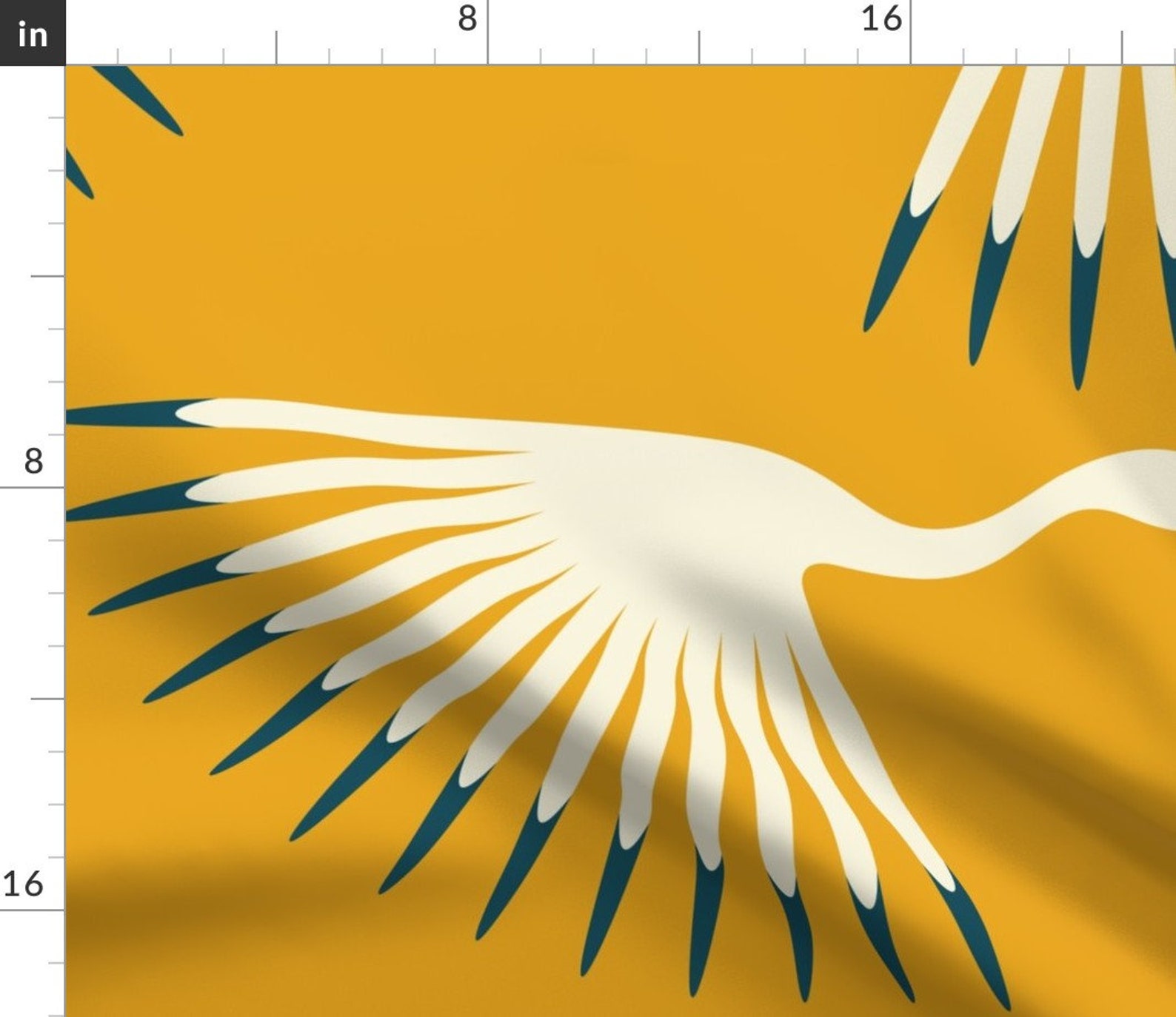 Deco Cranes Curtain Panel - Bird Wallpaper Art Deco Home Decor ...