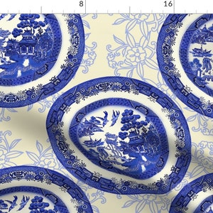 Chinoiserie Dinner Napkins set of 2 Blue Willow Vintage by Hnldesigns ...