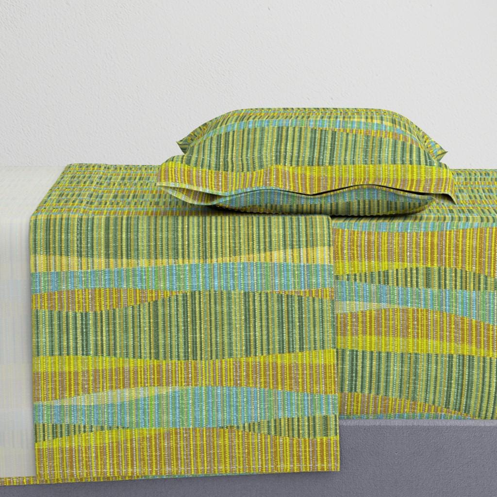 Mid Century Modern Sheets - Olive Lines by Theodesign - Olive Green ...
