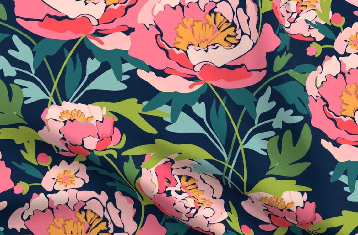 Floral Sheets - Bold Peony Large by My_creative_atelier - Garden ...