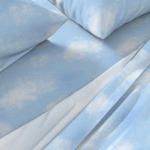 Blue Skies Sheets Blue Cloudy Sky by Noondaydesign Whimsical Cloudy ...