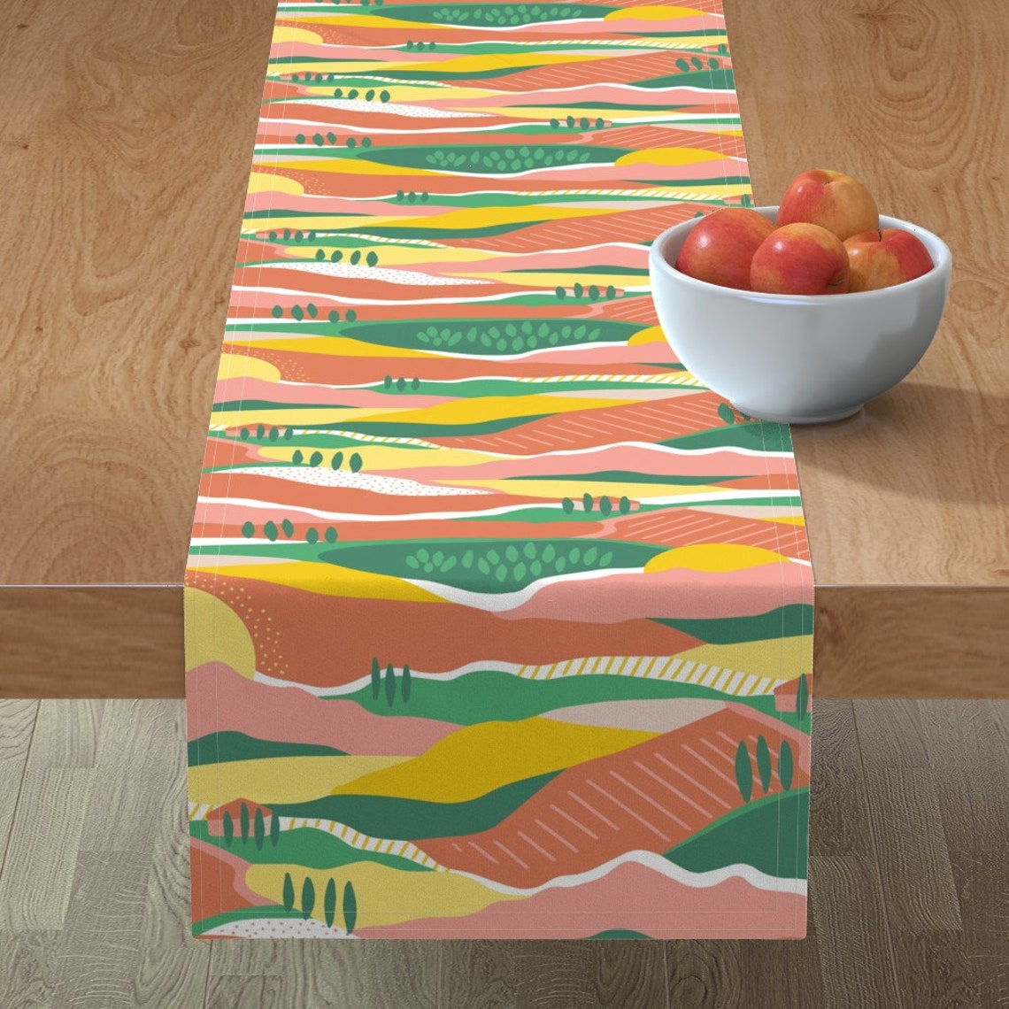 Abstract Landscape Table Runner Sunny Tuscany by Revista - Etsy