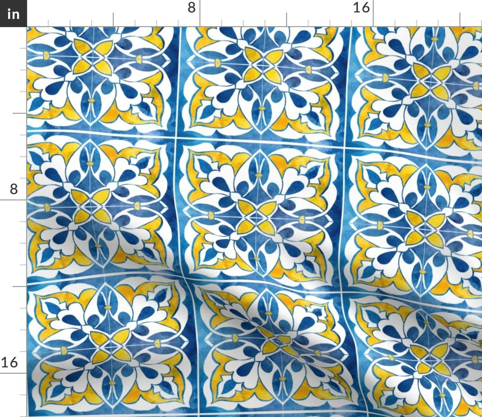 Spanish Tiles Table Runner Spanishtile2 by Gaiamarfurt - Etsy