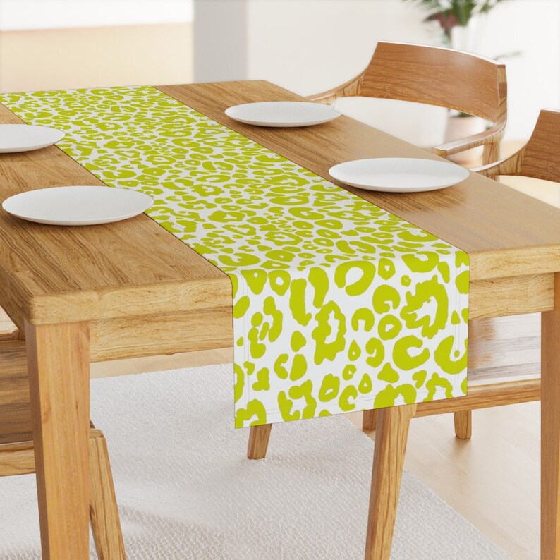 Chartreuse Cheetah Table Runner - Cheetah Chic by Theartwerks - Animal ...
