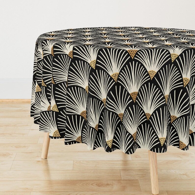 Art Deco Tablecloth - Charleston by Amy_maccready - 1920s Fans Black ...