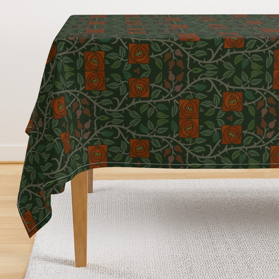 Edwardian Tablecloth Arts and Crafts Lancaster Roses by Muhlenkott Art ...