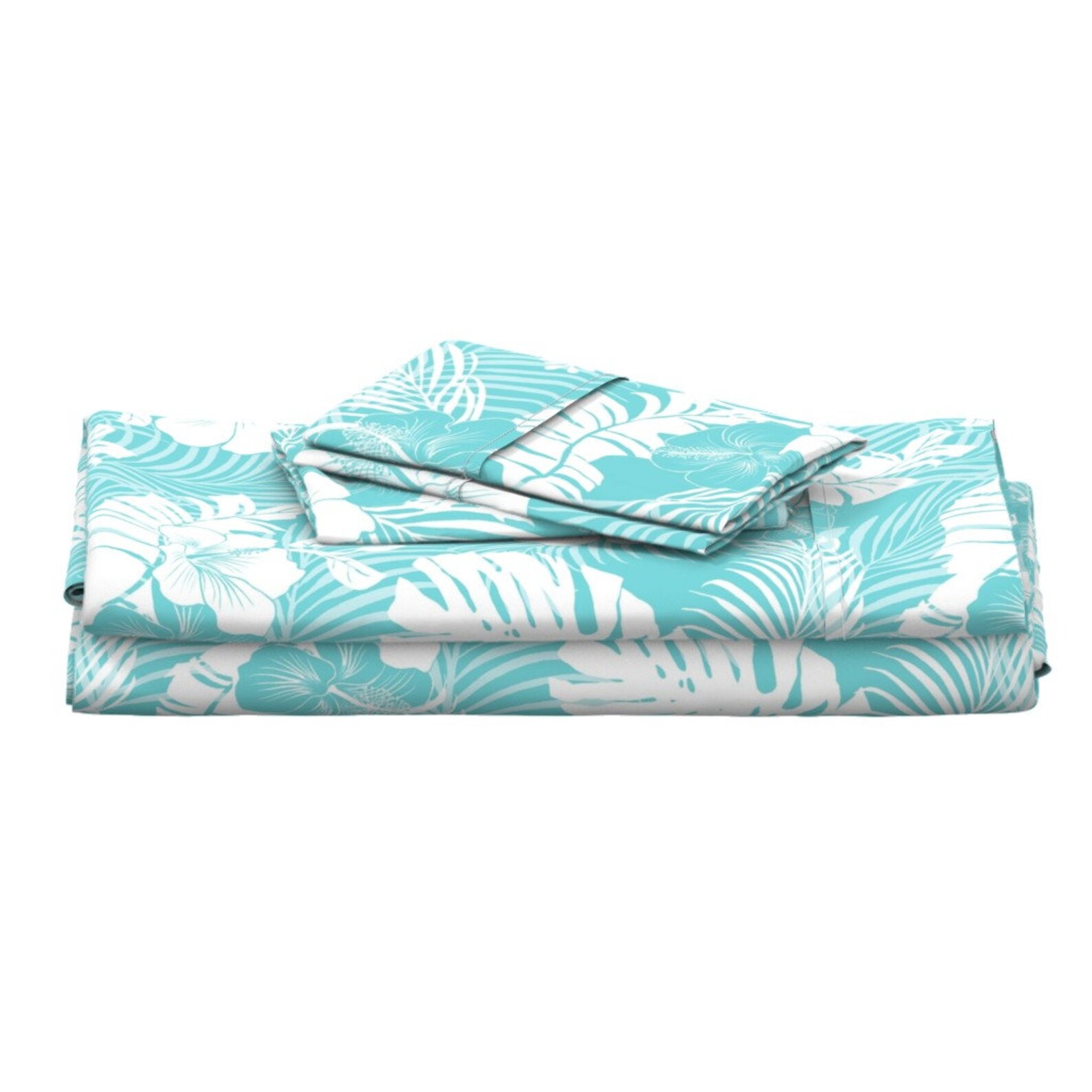 Tropical Sheets Aloha Nui Light Turquoise by Kadyson Blue | Etsy