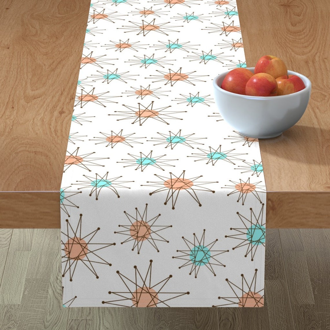 Mid Century Table Runner Starburst Pattern by - Etsy