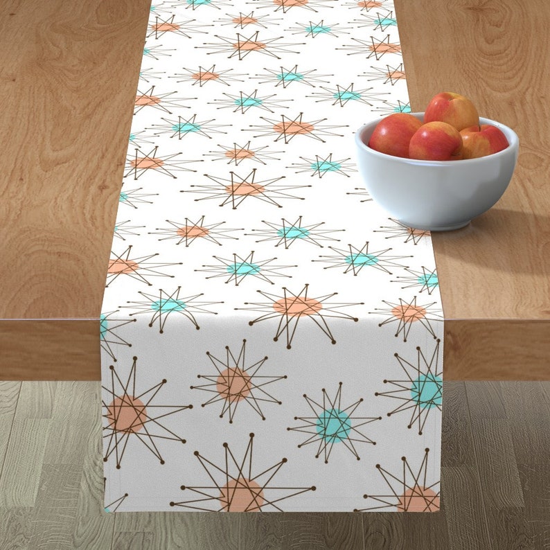 Mid Century Table Runner Starburst Pattern by - Etsy
