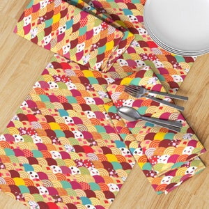 Spring Kawaii Table Runner Spring in Japan by Ekaterinap - Etsy