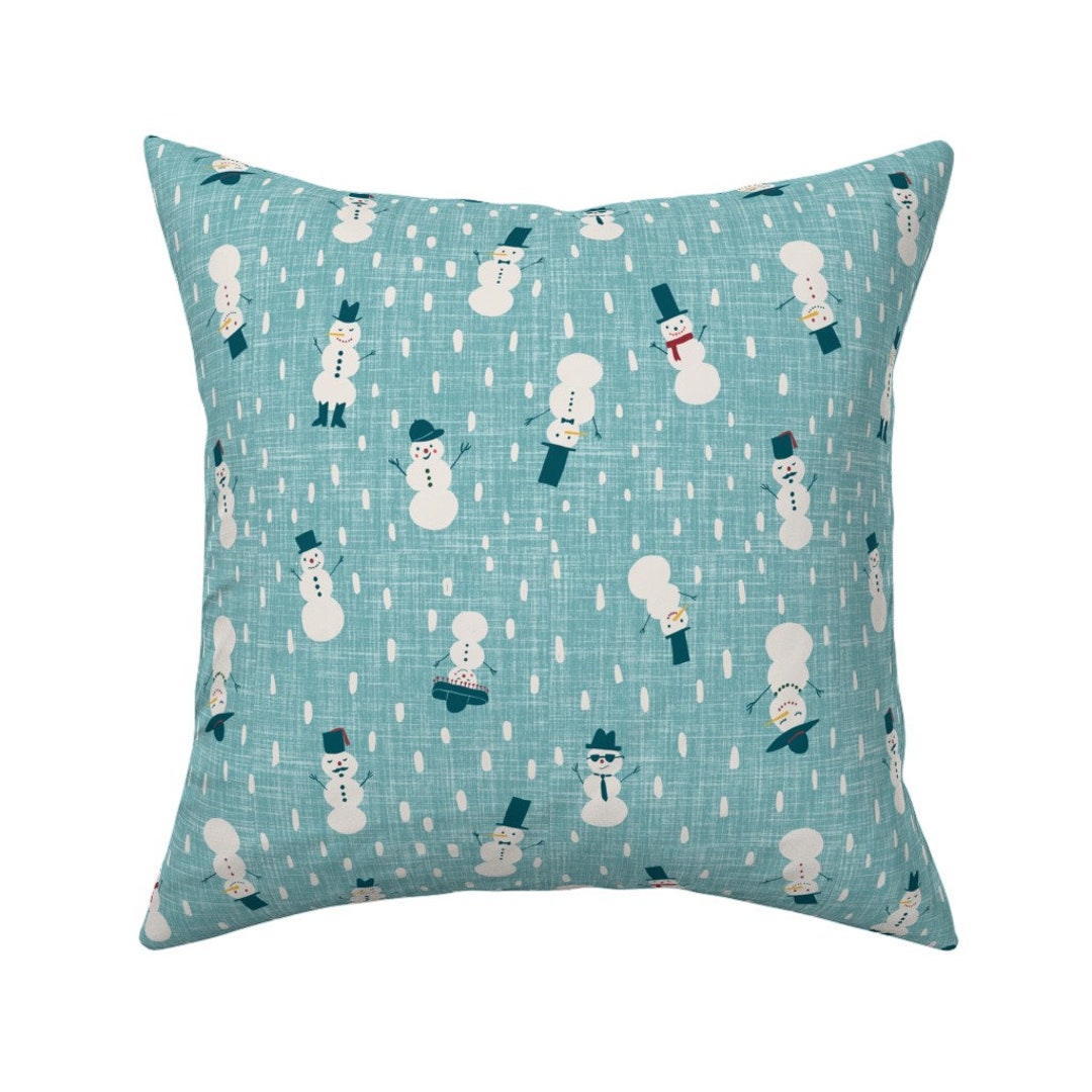Winter Throw Pillow Snowman by Scarlet_soleil Snow Holiday - Etsy