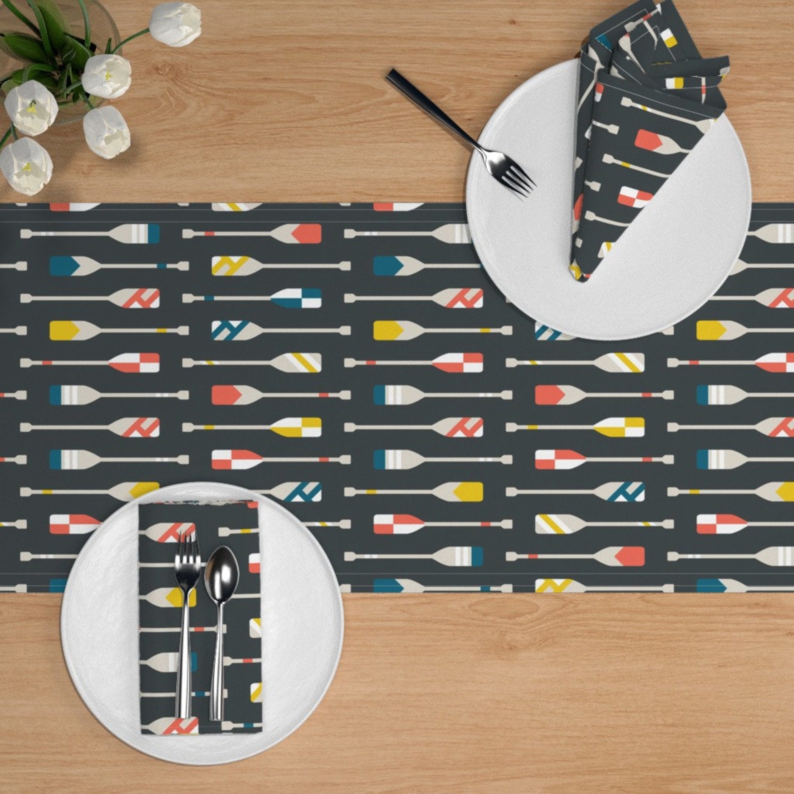 Rowing Oars Table Runner Nautical Paddles by Daniteal - Etsy