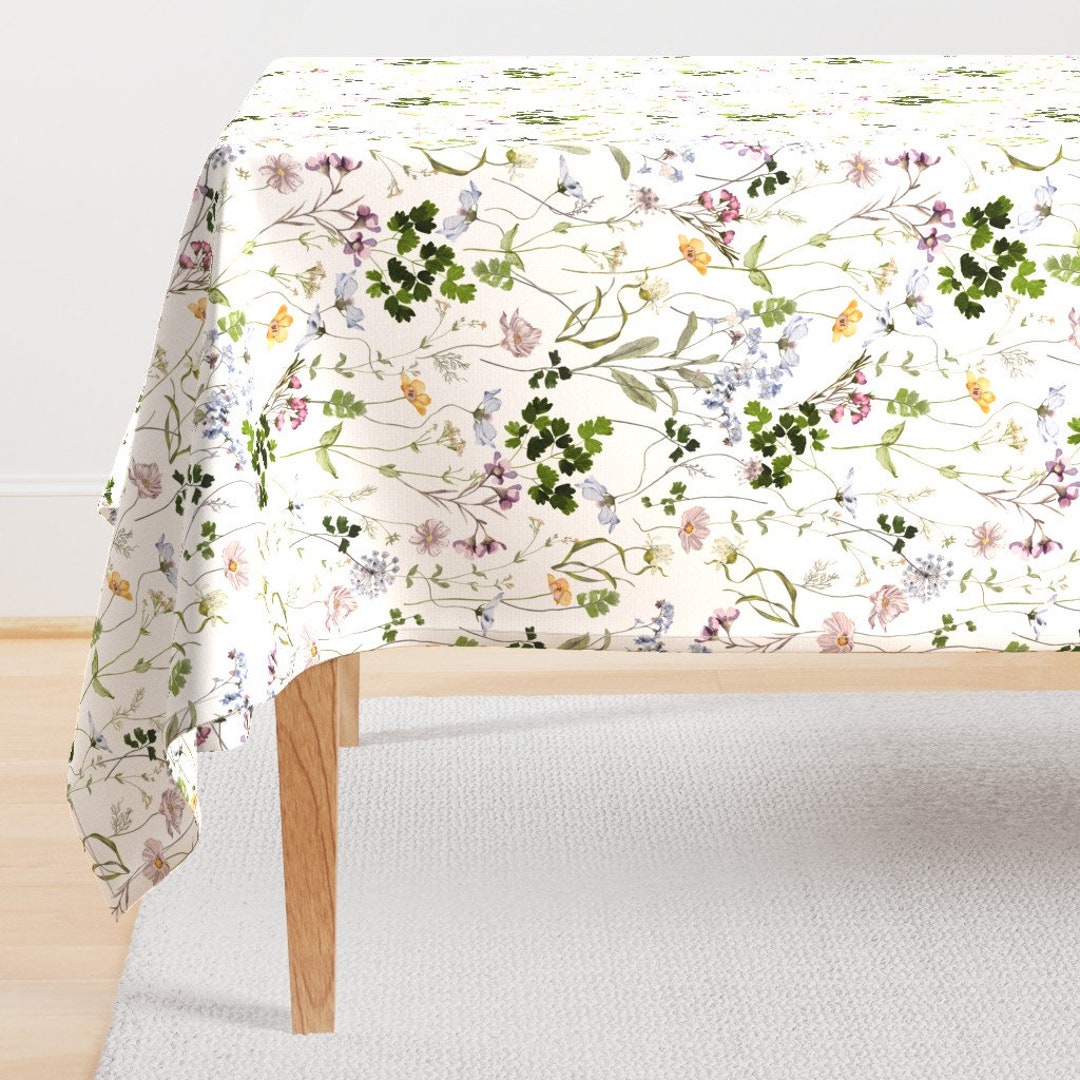 Cottagecore Tablecloth Wildflower Grasses by Utart Botanical Garden ...