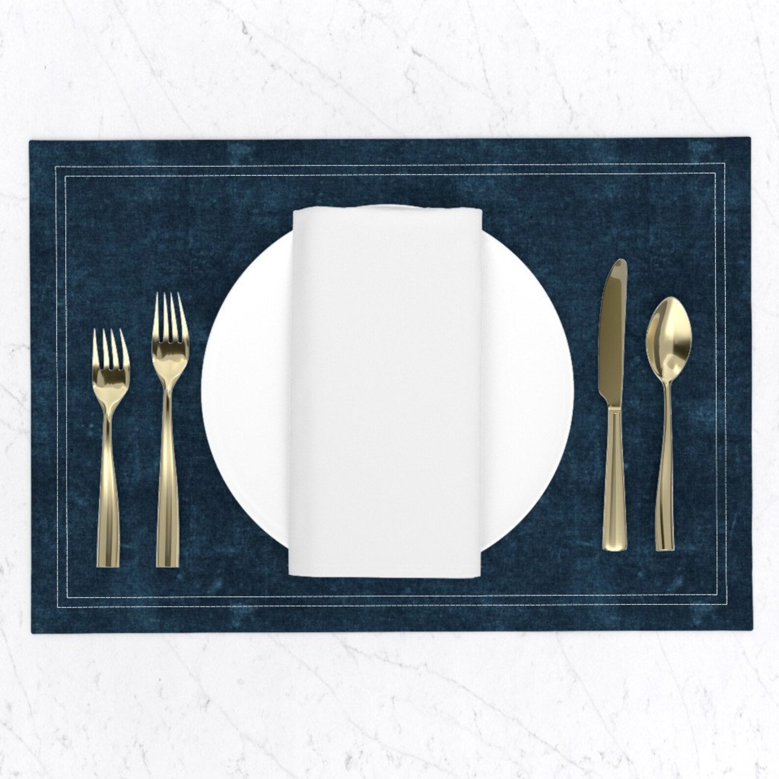 Distressed Blue Placemats set of 2 Solid Dark Blue by - Etsy