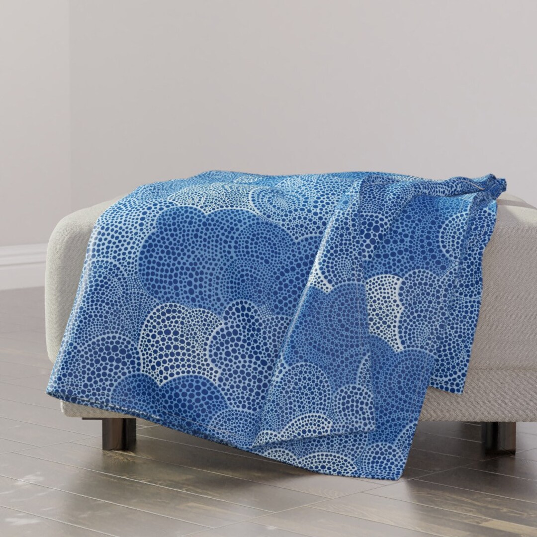 Dot Clouds Throw Blanket - Cloudy Skies on A Blue Day by Esthernewrick ...