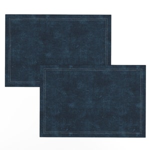 Distressed Blue Placemats set of 2 Solid Dark Blue by - Etsy