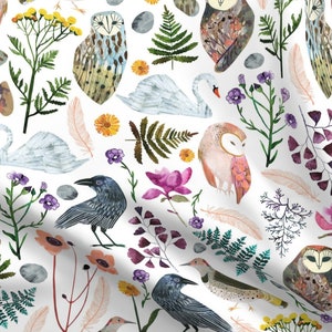 Flora and Fauna Sheets Lucid Dreams Mystic by Zoe_ingram Woodland Birds ...