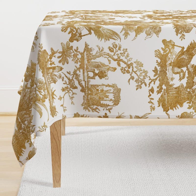 Gold Toile Tablecloth - Etsy